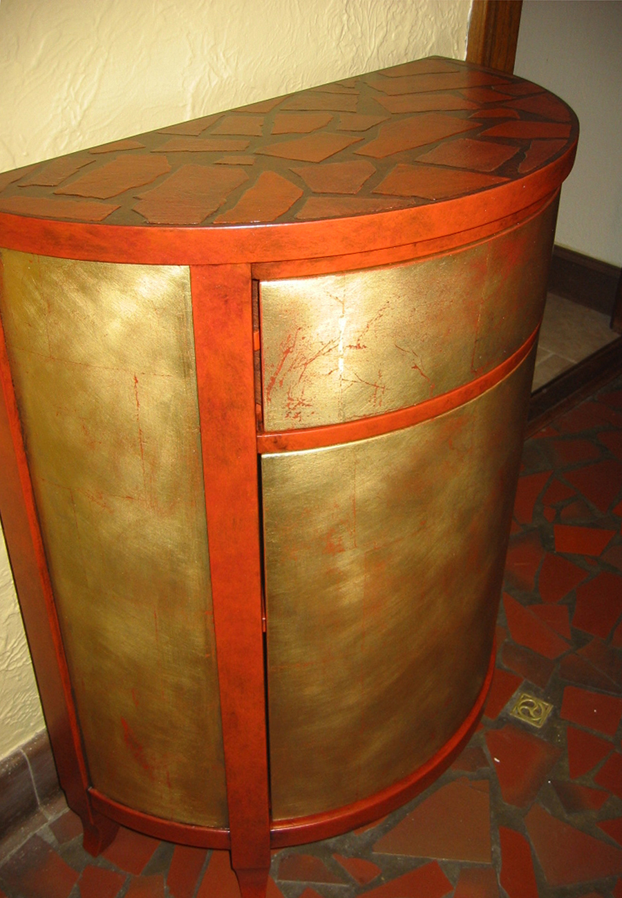 Gilded Demilune Table - Minnihan Painting